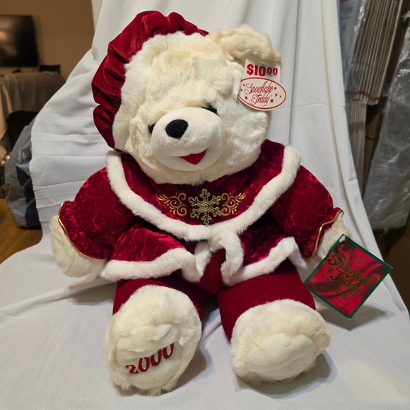 Toys | Snowflake Teddy Vintage 200 Large Plush Stuffed Red White ...